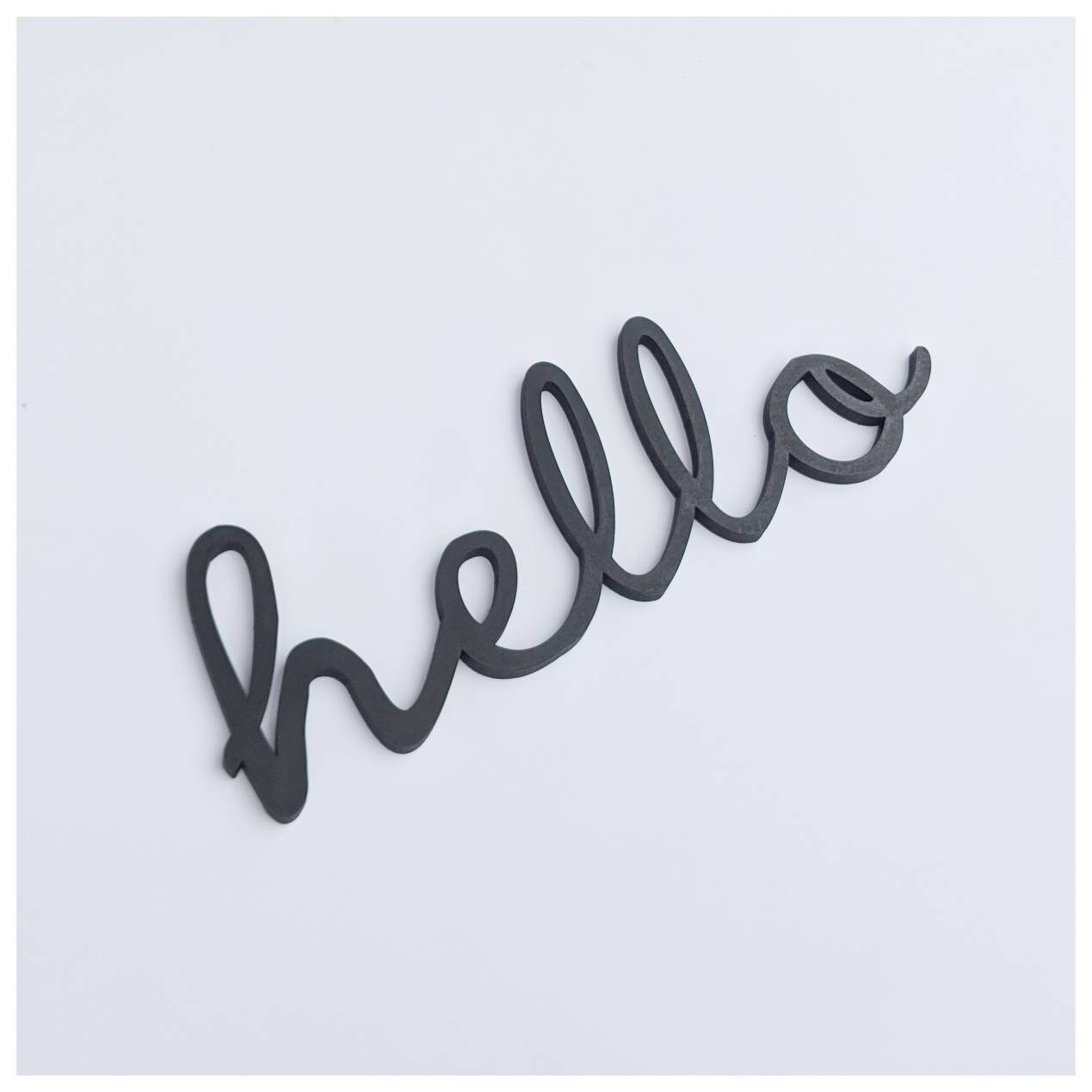 Hello wall sign / hello wooden wall sign / hello sign / wooden | Etsy