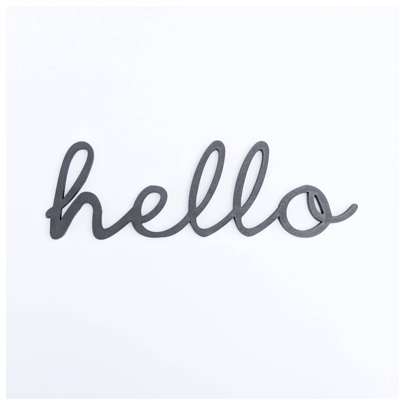 Hello wall sign / hello wooden wall sign / hello sign / wooden | Etsy