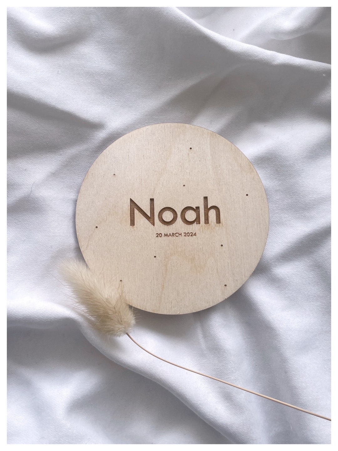 Personalised Baby Keepsake Disc/ Hes Here / Shes Here / Baby Plaque ...