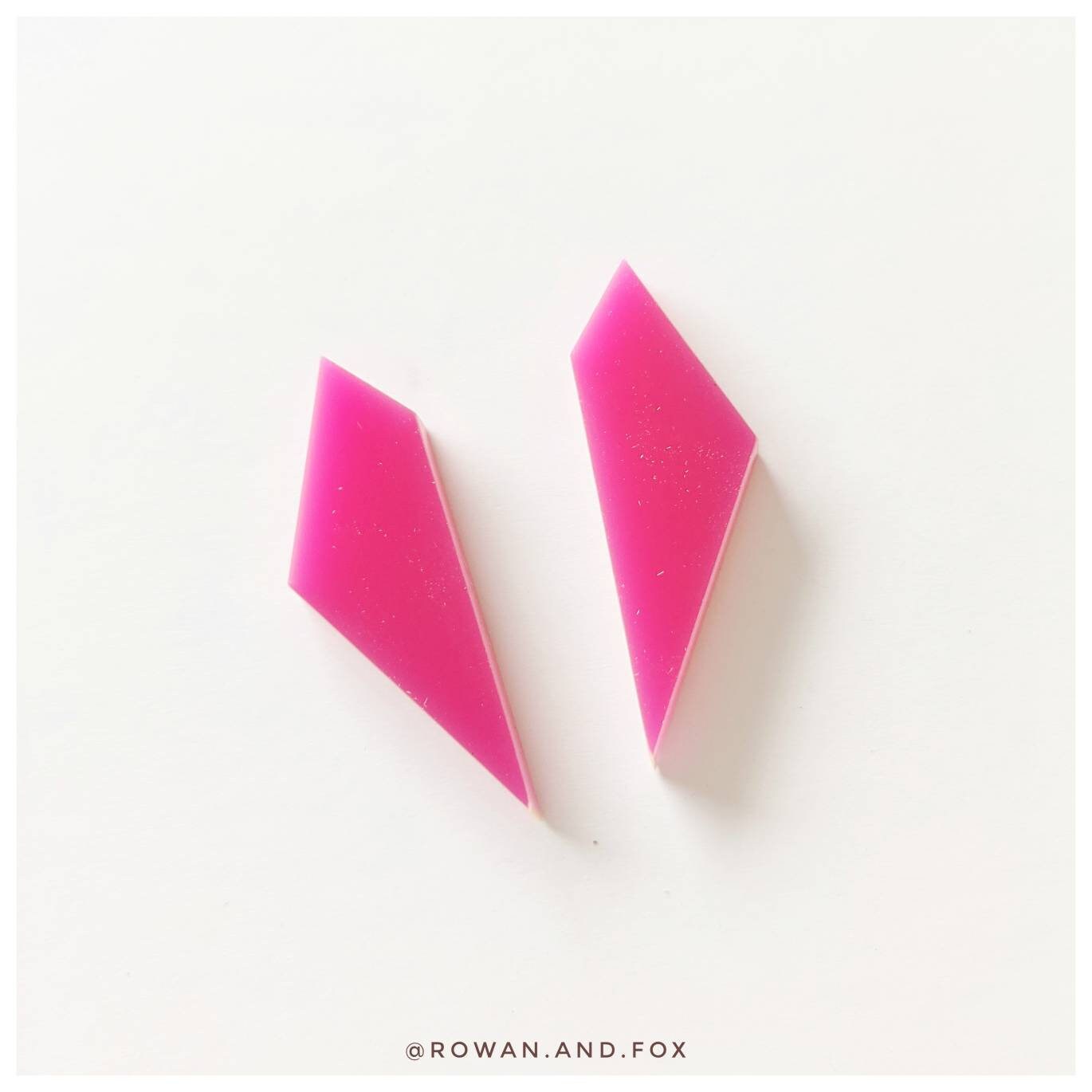 Hot Pink Shard Earrings/ Statement Earrings / Holiday Earrings | Etsy UK