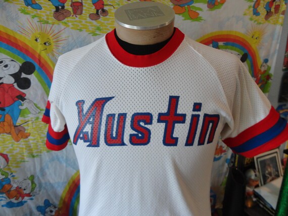 Vintage 80's AUSTIN Sand Knit Medalist Baseball Jerse… - Gem