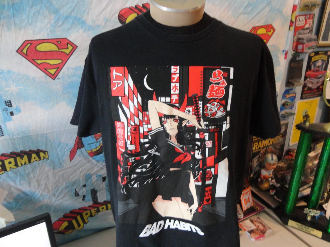Bad Habits Anime Devil Samurai Girl T Shirt Size XL - Etsy