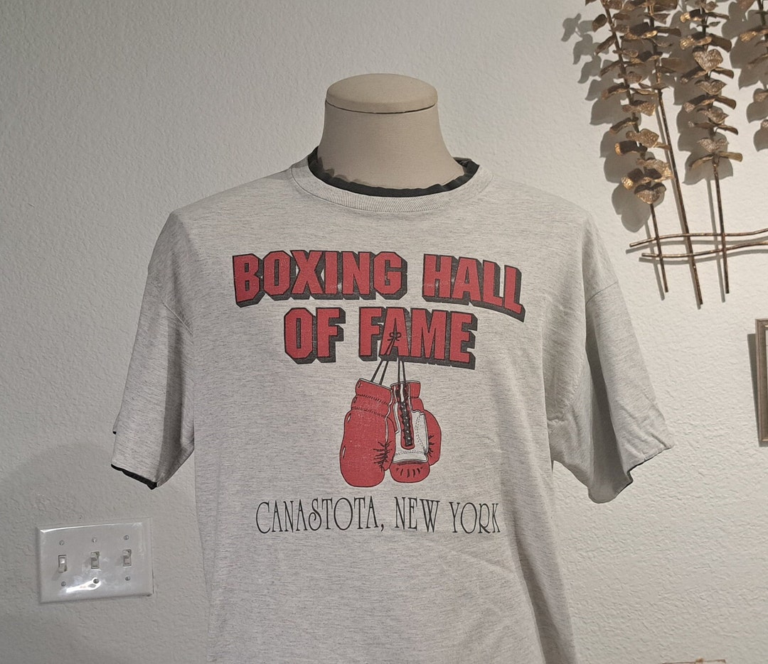 Vintage 90s Boxing Hall of Fame Canastota New York Grey T-shirt Size XL ...