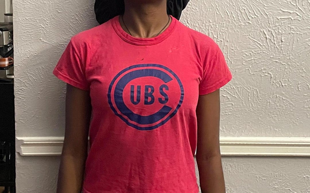 Vintage 70s Chicago Cubs Red T Shirt Modeled Size S - Etsy