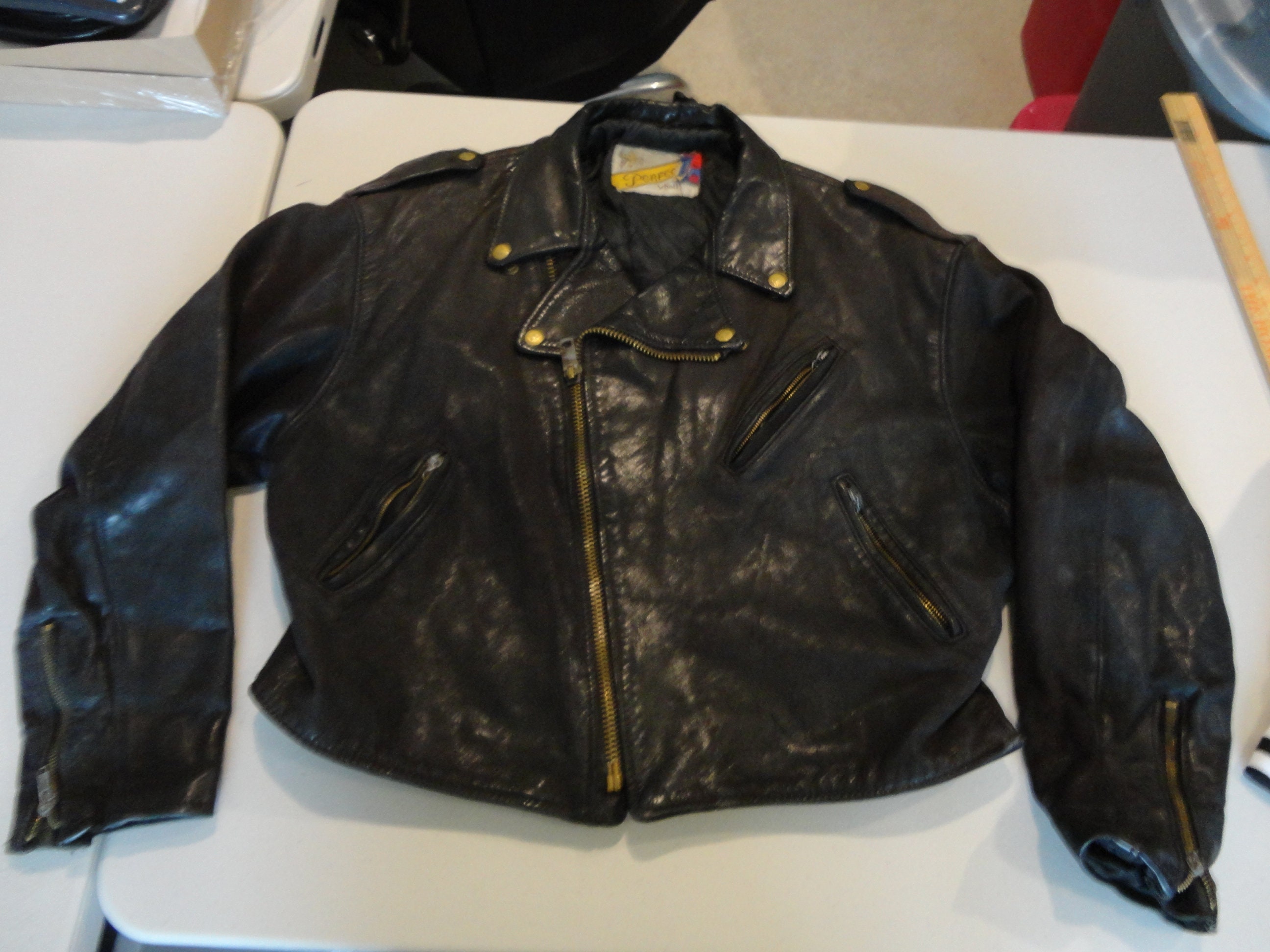 Vintage Schott Perfecto Black Leather Motorcycle Jacket Size - Etsy