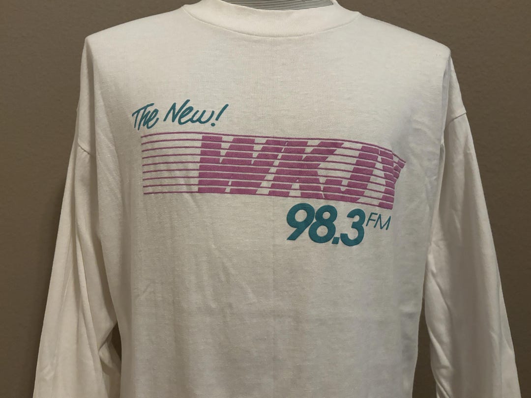 Vintage 80’s WKJY the New! Radio Station 98.3 FM Long-sleeve T-shirt XL ...