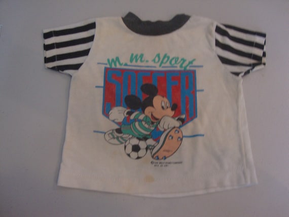 Vintage 80's Walt Disney Micky Mouse Soccer Single St… - Gem