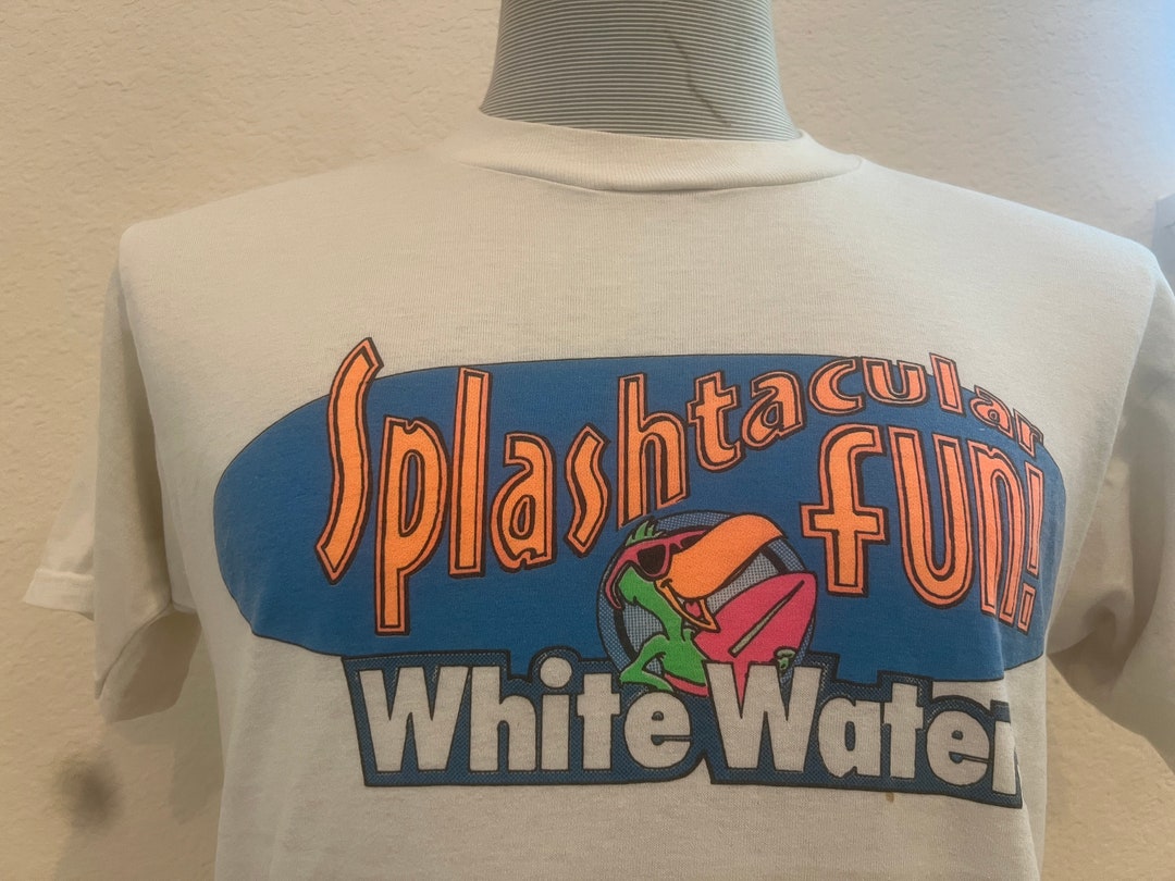 Vintage 90's Splashtacular Fun! White Water Slides Park White T Shirt ...