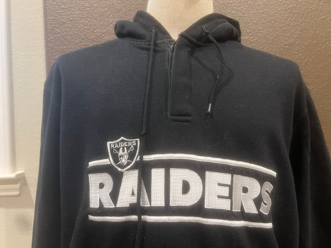 Vintage 90's Los Angeles Las Vegas Oakland Raiders Black Hooded ...