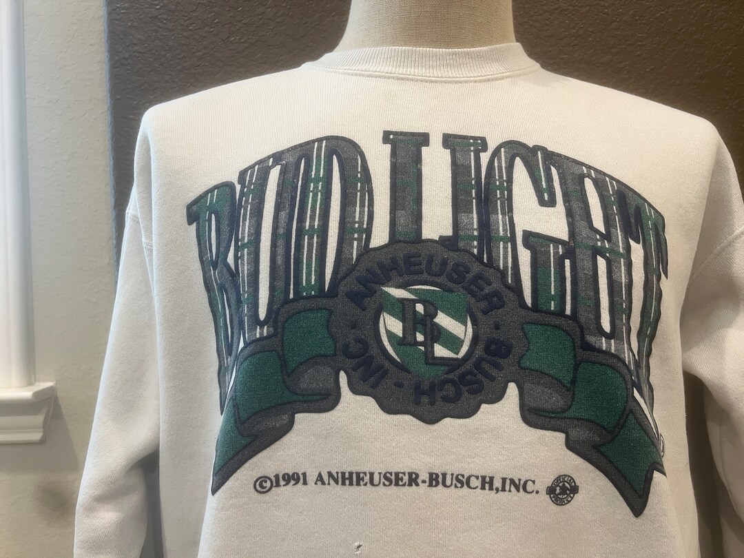 Vintage 90's Bud Light Beer Grey Crewneck Sweatshirt Size L - Etsy