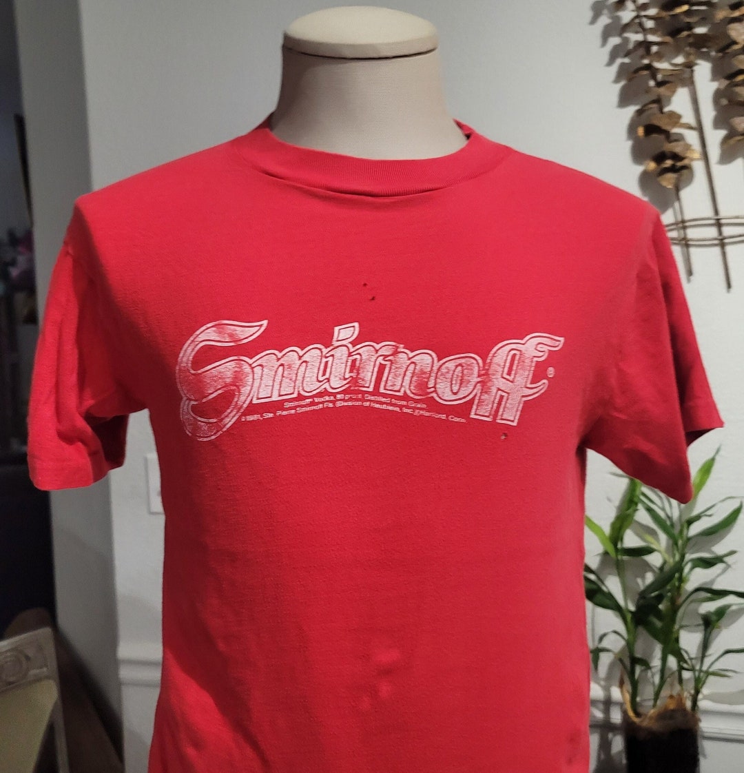 Vintage 80s Smirnoff Vodka Red T-shirt Size M - Etsy