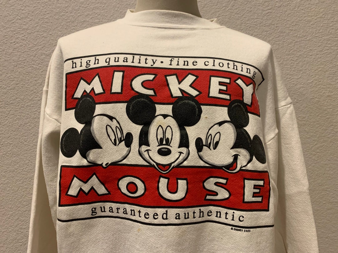 Vintage 90's Mickey Mouse Fine Clothing White Crewneck Sweatshirt XL - Etsy