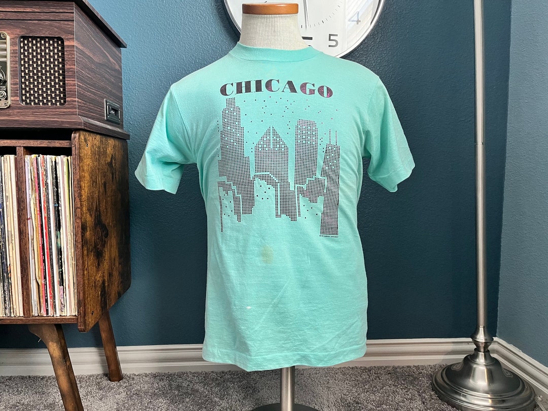 Vintage 80's Chicago Skyline T Shirt Size M - Etsy