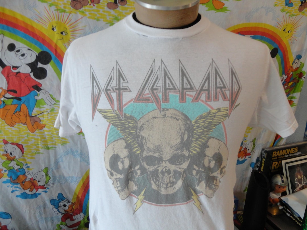 Def Leppard Scull Retro T Shirt M - Etsy