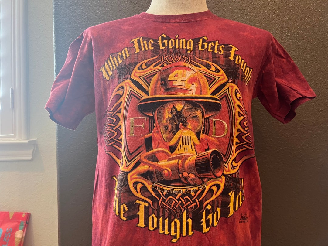 Vintage 2000's Firefighter Red T Shirt Size M - Etsy