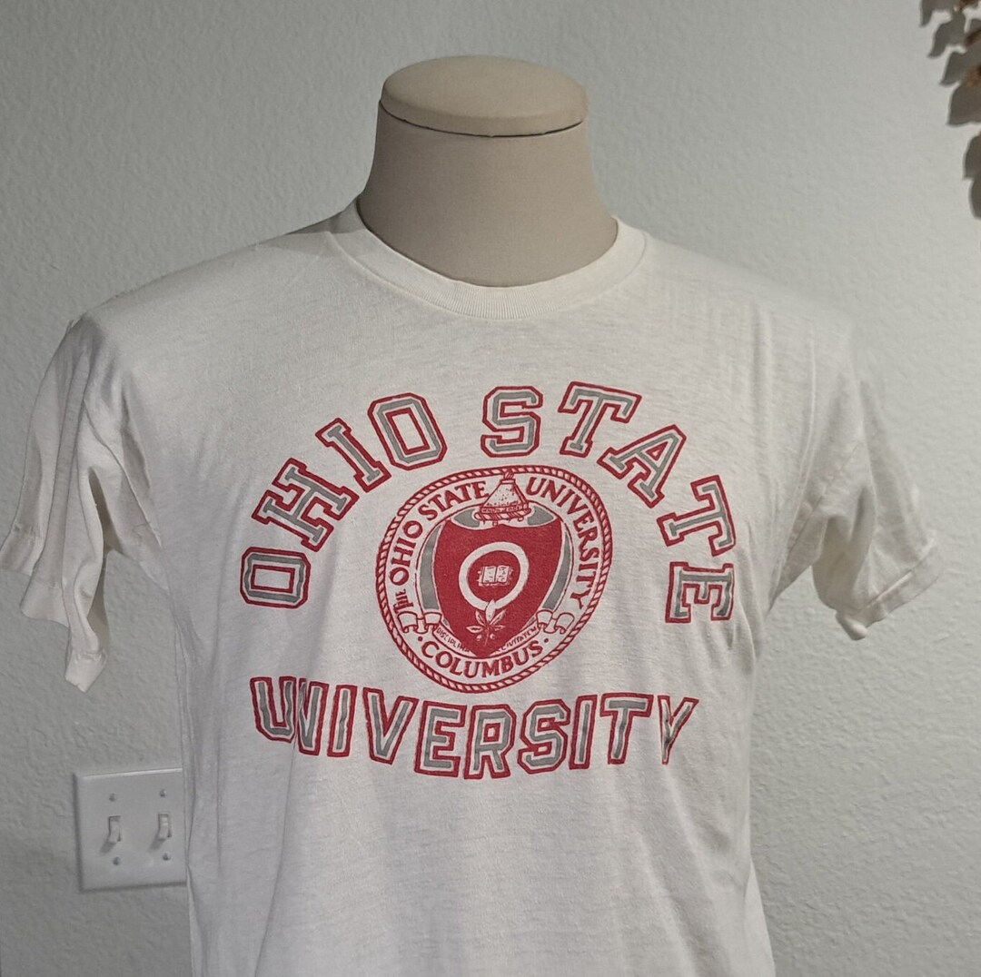 Vintage 80s Ohio State University Buckeyes White T-shirt Size M - Etsy