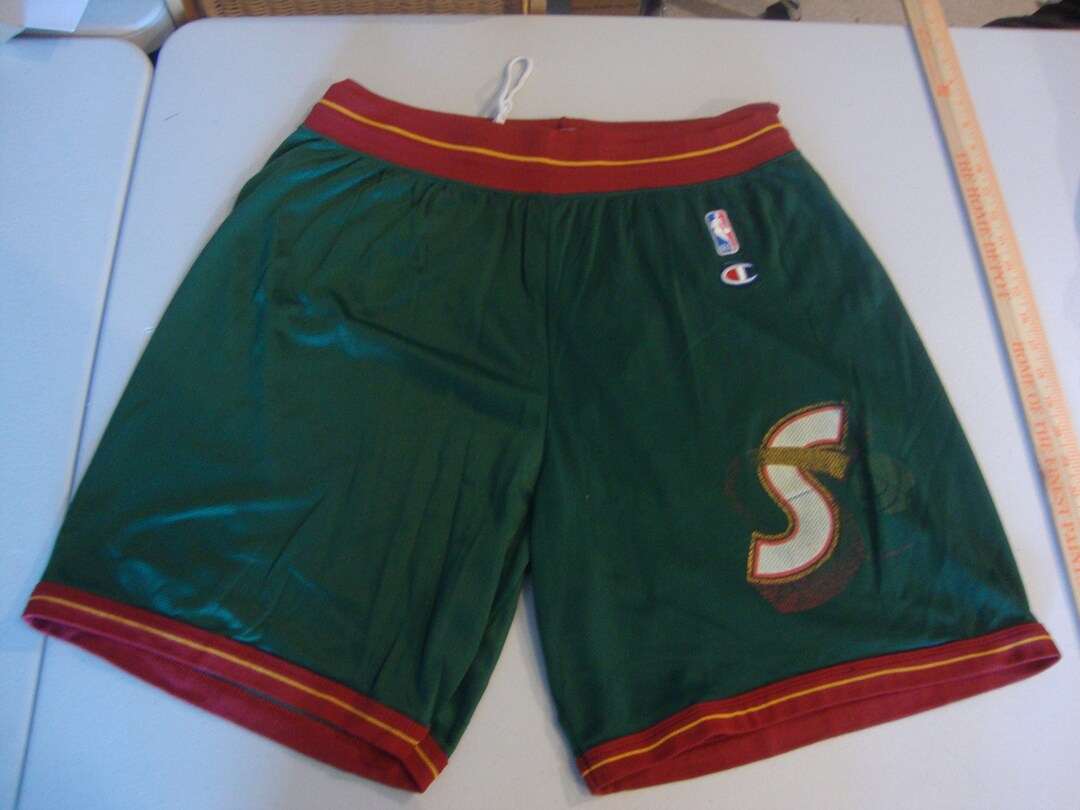 Vintage 90's Seattle Supersonics NBA Basketball Champion Jersey Shorts ...