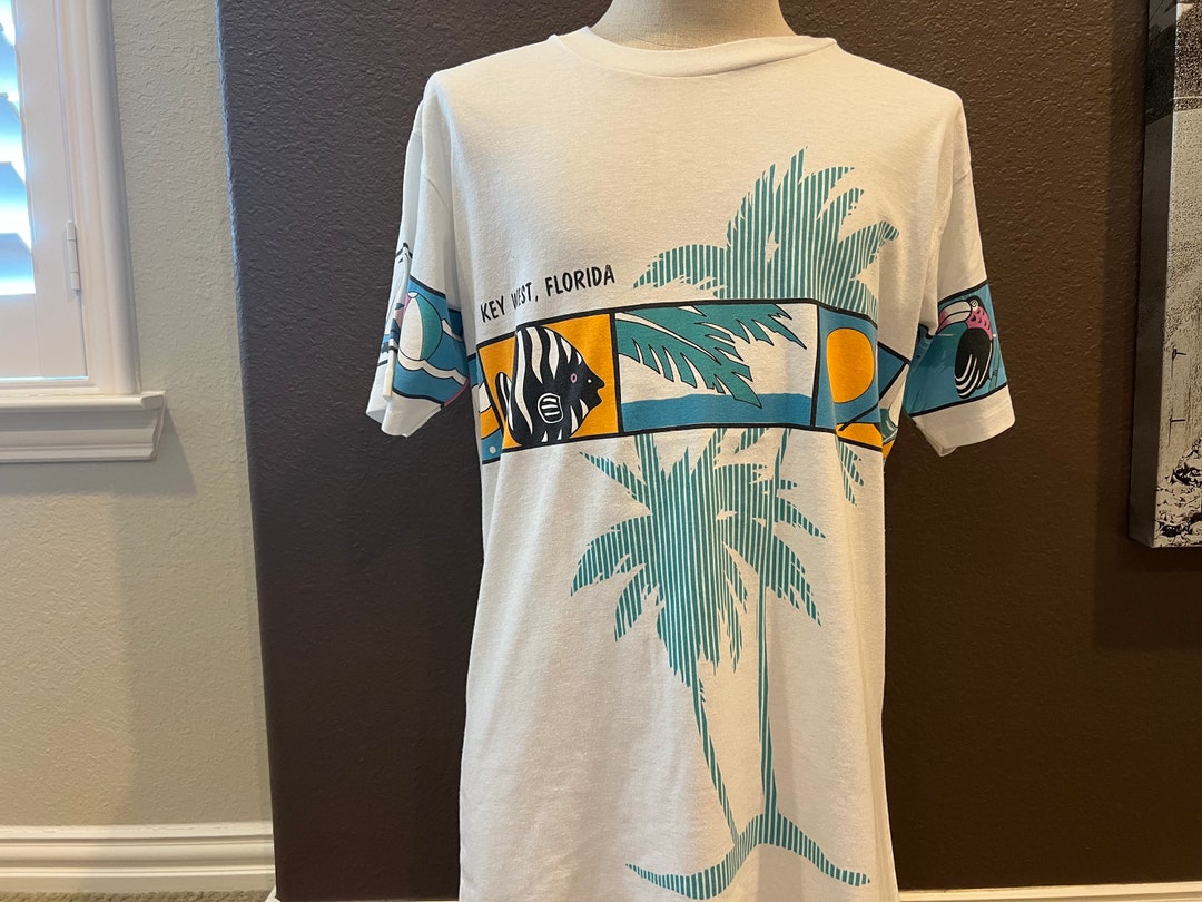 Vintage 80's Key West, Florida Beach White T Shirt Size XL - Etsy