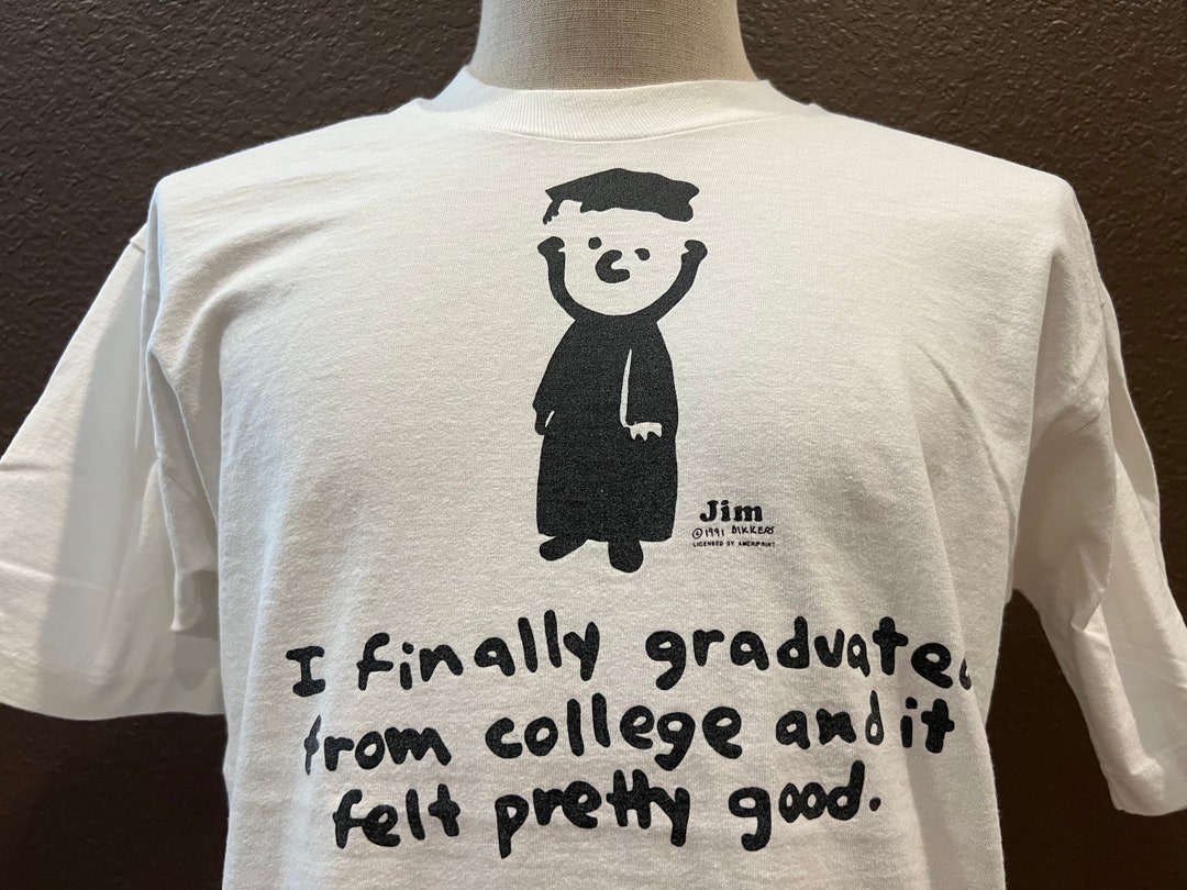 Vintage 90's I Finally Graduated... White T Shirt Size L - Etsy