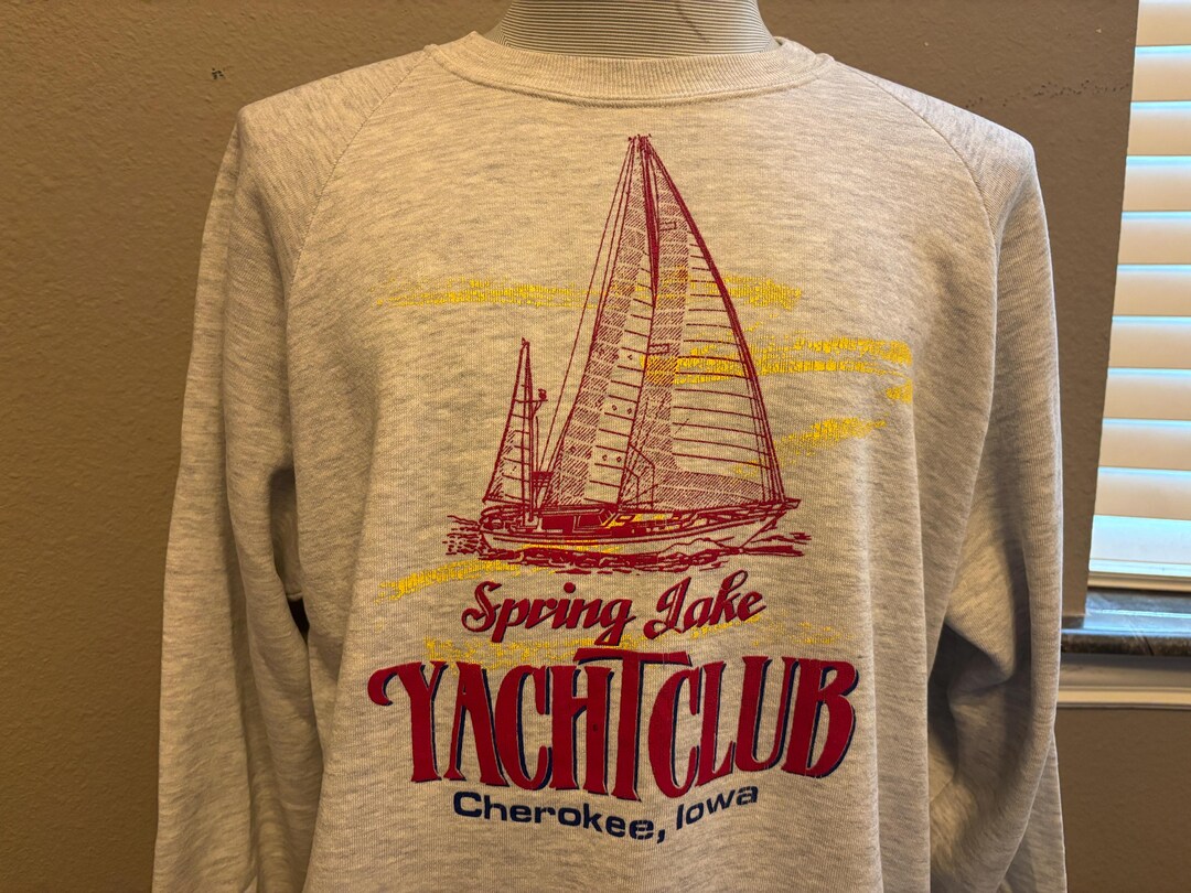 Vintage 90’s Spring Lake Yacht Club Cherokee Iowa Crewneck Sweatshirt ...