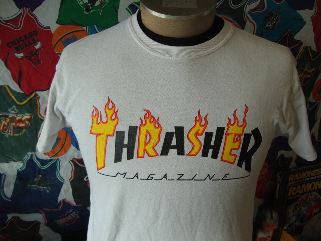 Vintage 2000’s Thrasher Magazine White Flames T Shirt Size S - Etsy