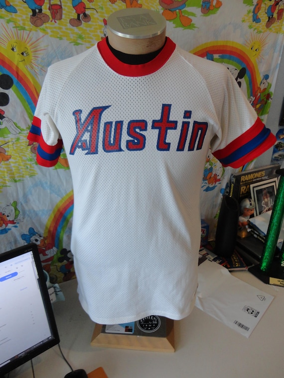 Vintage 80's AUSTIN Sand Knit Medalist Baseball Jerse… - Gem