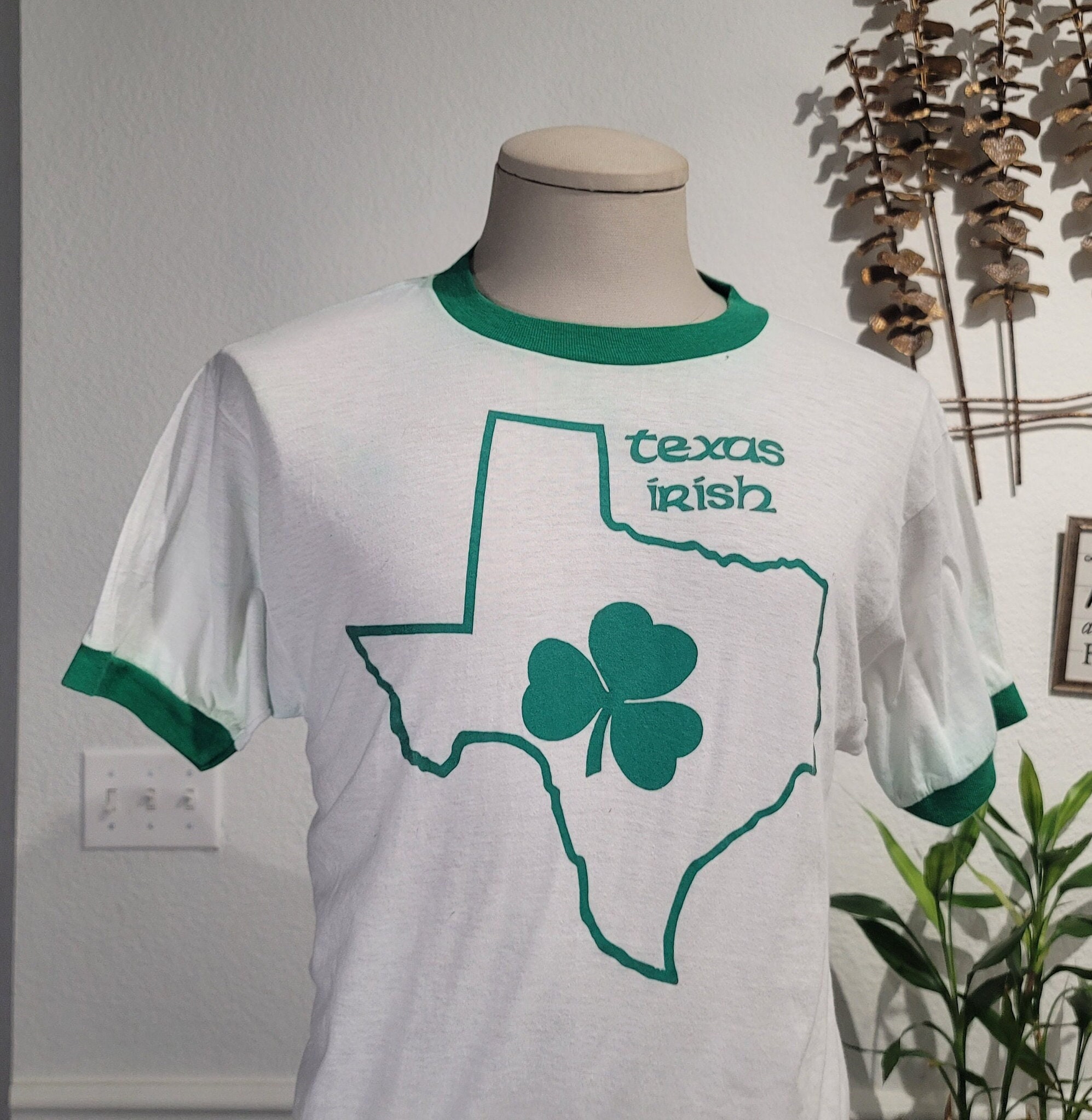 Vintage 80s Texas Irish Clover St Patrick's Day White T-shirt Size M - Etsy