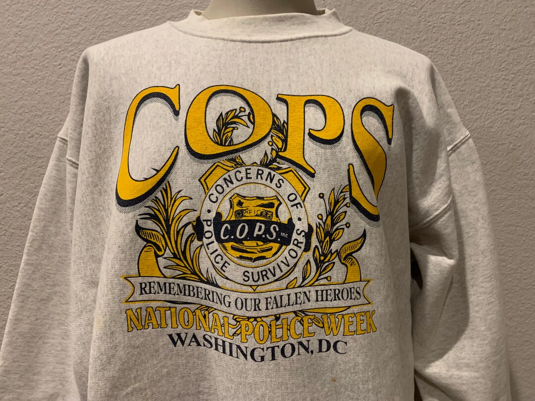 Vintage 90's COPS National Police Week Washington DC Gray Crewneck ...