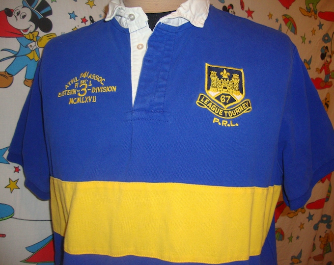 Vintage 90s Polo Ralph Lauren Big Pony Logo Rugby Long Sleeve Shirt Mens Size M - Etsy