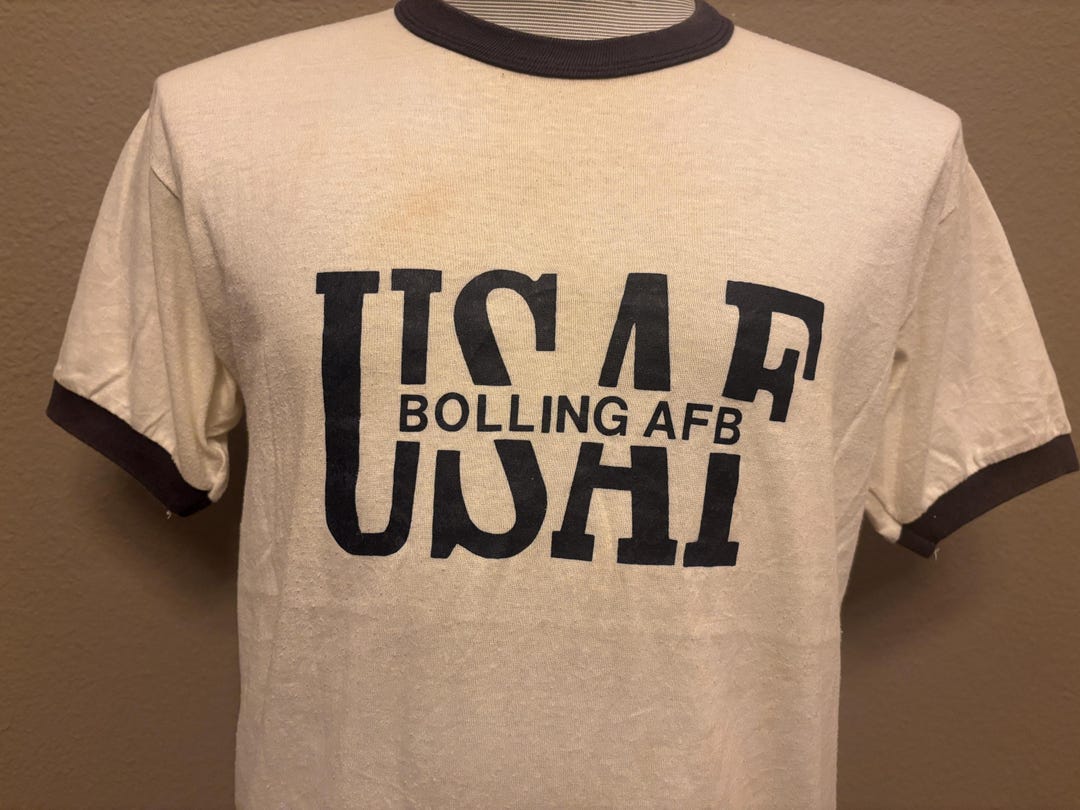 Vintage 80's USAF Bolling AFB Air Force Ringer T-shirt L - Etsy