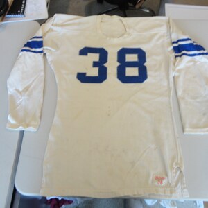 Vintage 60's Wilson Durene Dureen #38 White 1960's Football Jersey Size ...