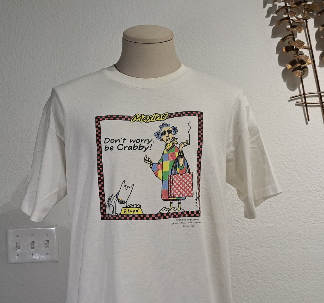 Vintage 80s Maxine Comic Don't Worry Be Crabby White - Etsy