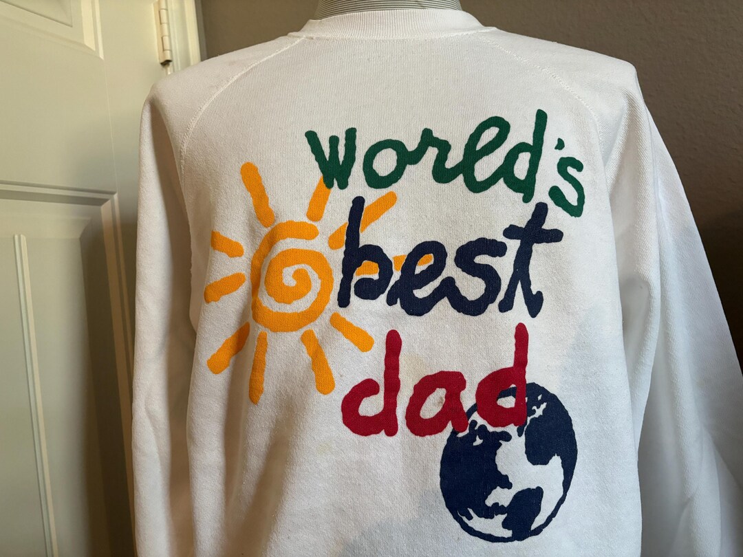 Vintage 80's Worlds Best Dad Sun and Earth Father's Day Crewneck ...