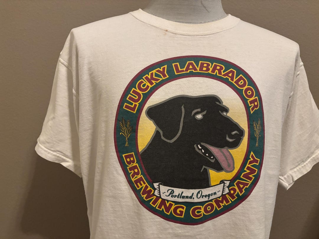 Vintage 90's Lucky Labrador Brewing Company Alcohol Dog Beer T Shirt XL ...
