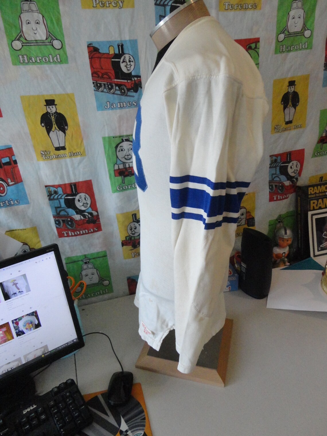 Vintage 60's Wilson Durene Dureen #38 White 1960's Football Jersey Size ...