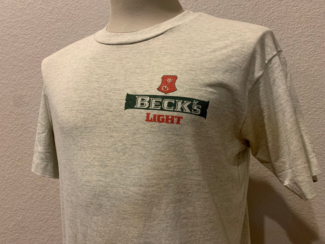 Vintage 90's Beck's Light Beer Grey Graphic T-shirt Size M - Etsy