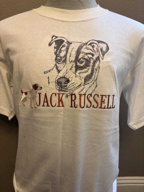 Vintage 2000’s Jack Russel Terrier Embroidered T-shir… - Gem