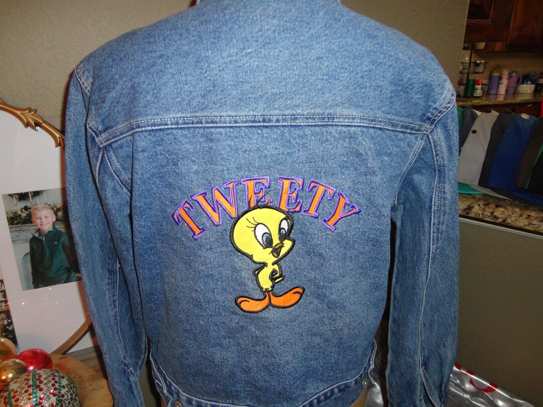 Vintage 90s Looney Tunes Tweety Bird Denim Jean Jacket Size S - Etsy
