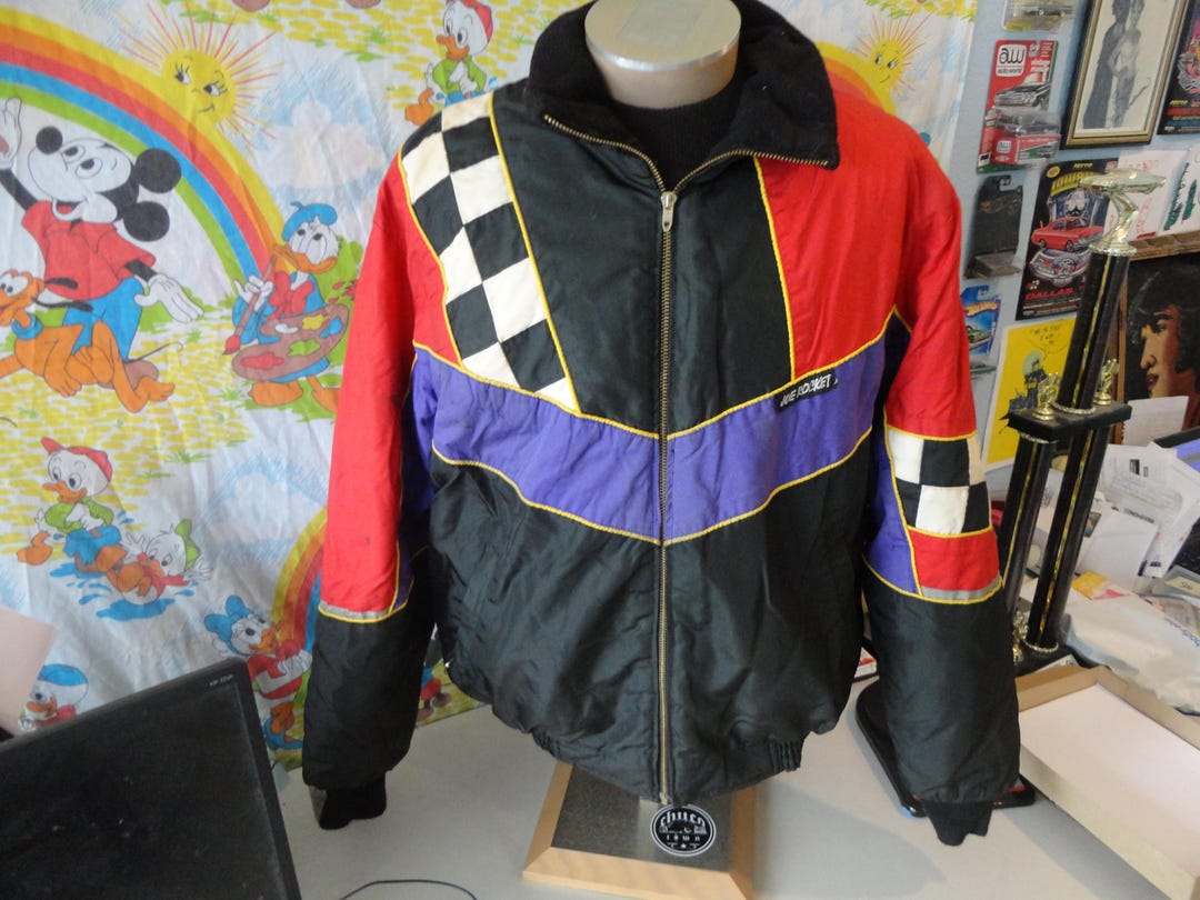 Vintage Joe Rocket Puffer Jacket Size Large Multicolor Racing - Etsy