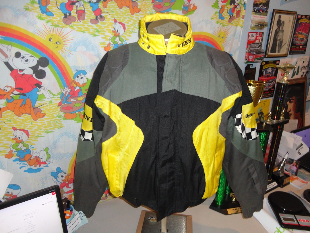 Vintage TEKNIC Men's Sz 42 Multi Color Nylon Hydro-guard Motorcycle ...