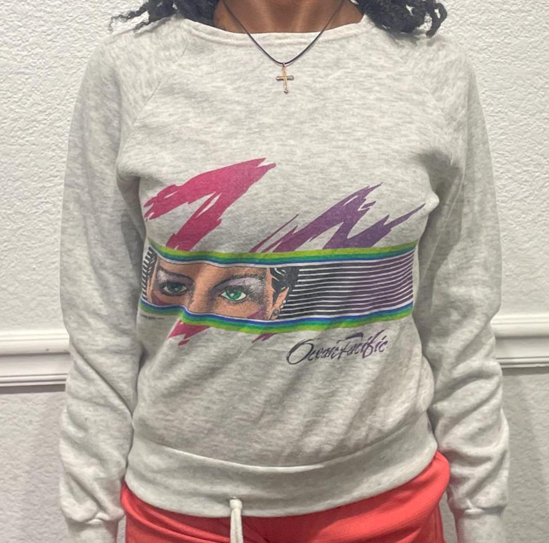 Vintage 90s Ocean Pacific OP Grey Sweatshirt Modeled Size S - Etsy