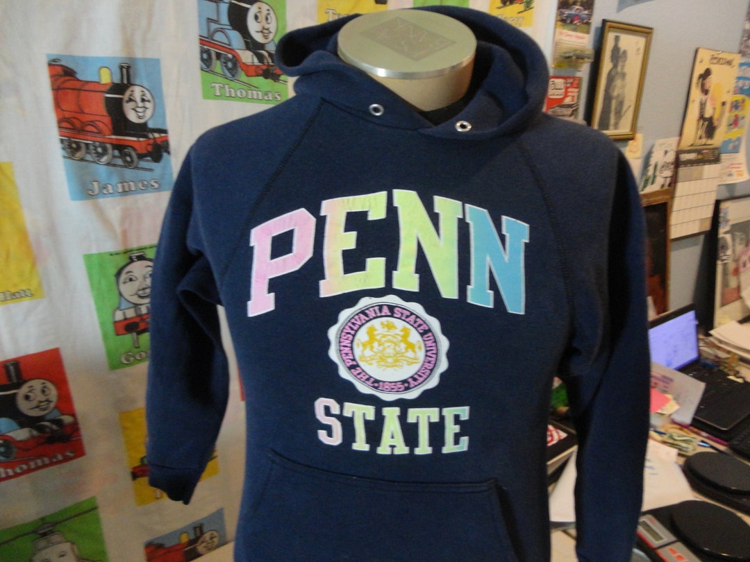Vintage 80's Penn State University Nittany Lions Blue Hoodie Sweatshirt ...