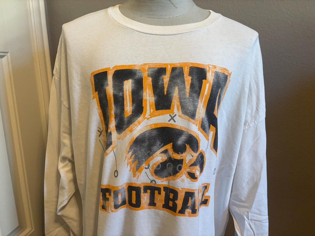 Vintage 90’s Iowa University Hawkeyes Football Longsleeve T-shirt XXXL ...