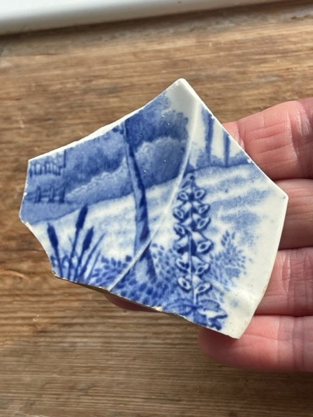 Vintage Irish Sea Pottery Shard – Blue Floral Foxglove Design - Etsy