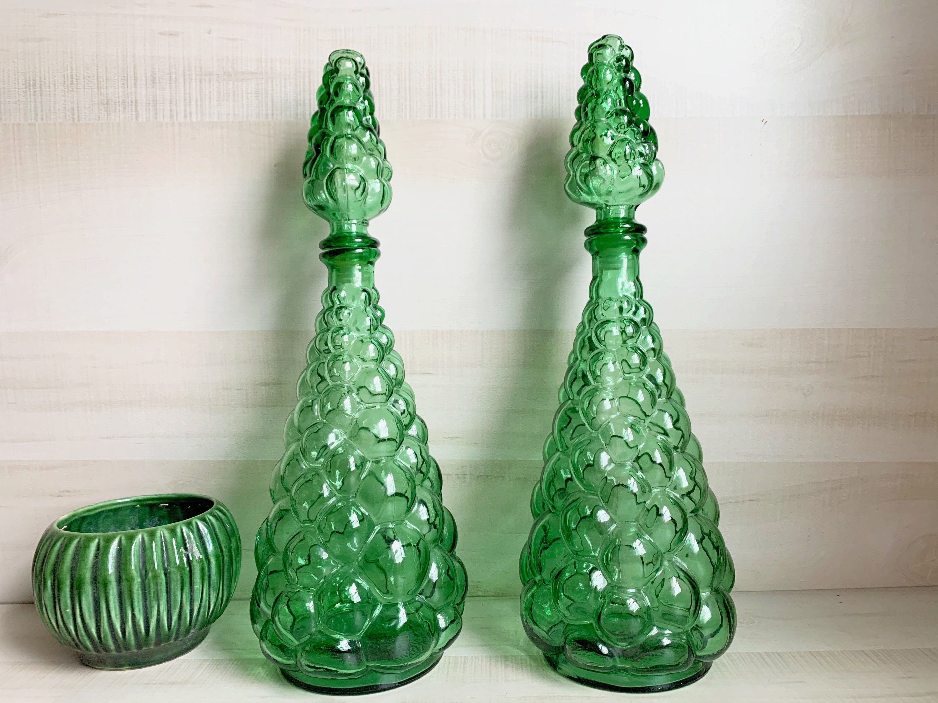 Drinkware Drink & Barware Vintage Italian decanter in bubbled glass ...