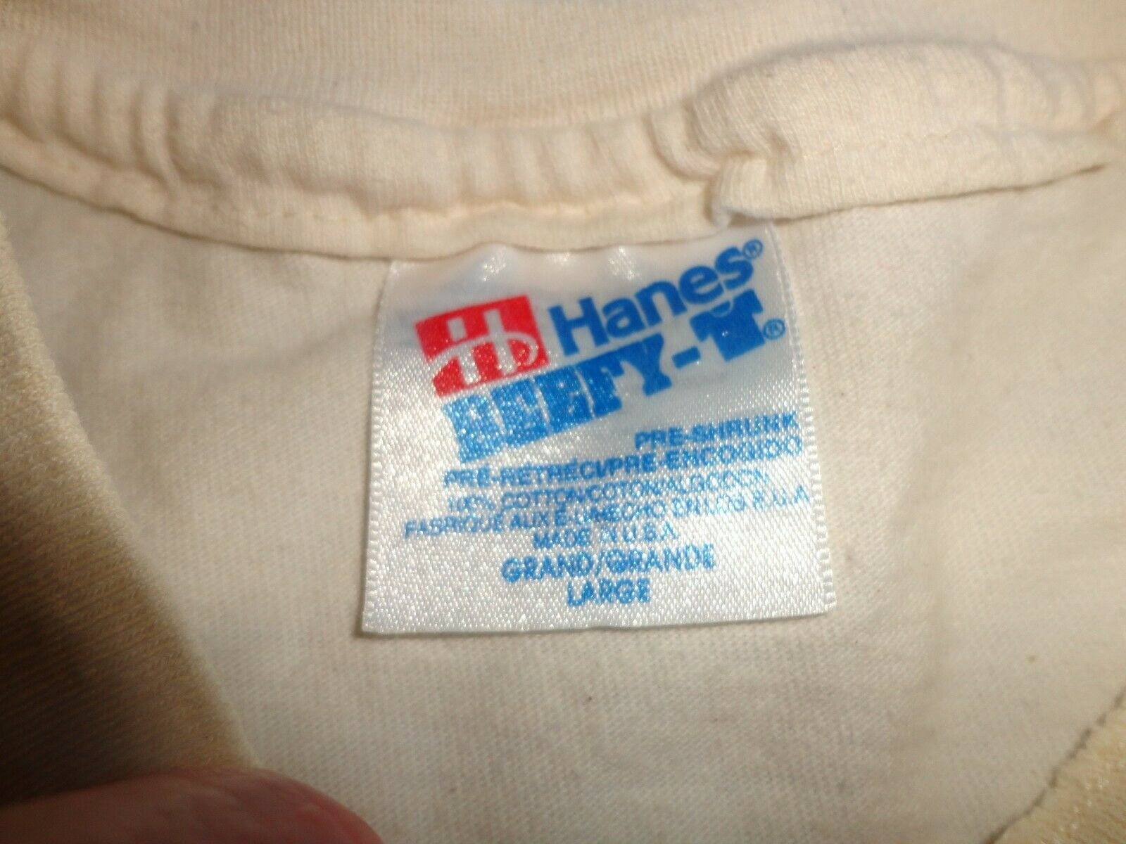 Vtg 1995 Tewa Tees Southwest Native American Hanes off White Cotton T ...