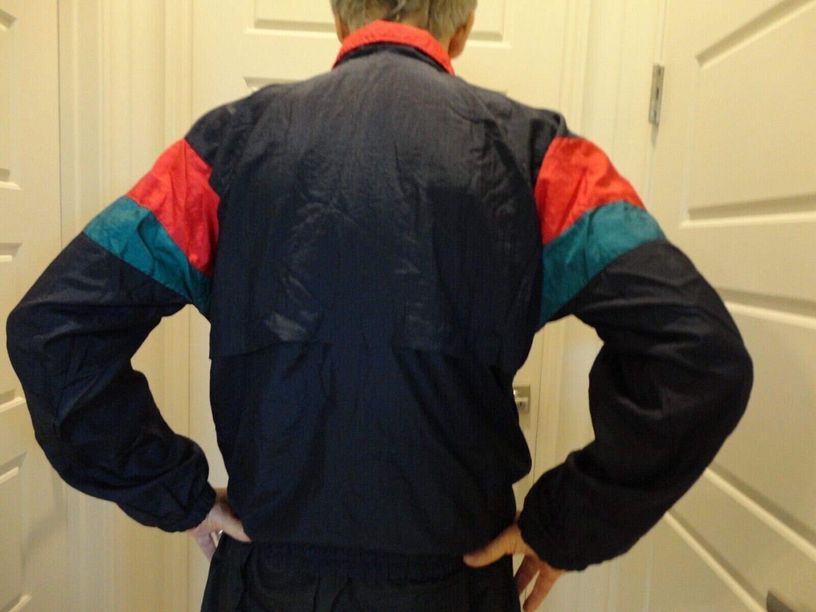 Vtg 80's Champion Men's Fitness Blue Tag Colorblock Nylon Track Jacket ...