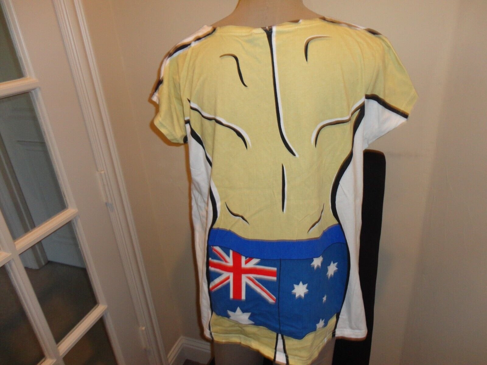 Vtg White Australian Flag MUSCLE MAN Swimsuit Bikini Cover up One Size ...