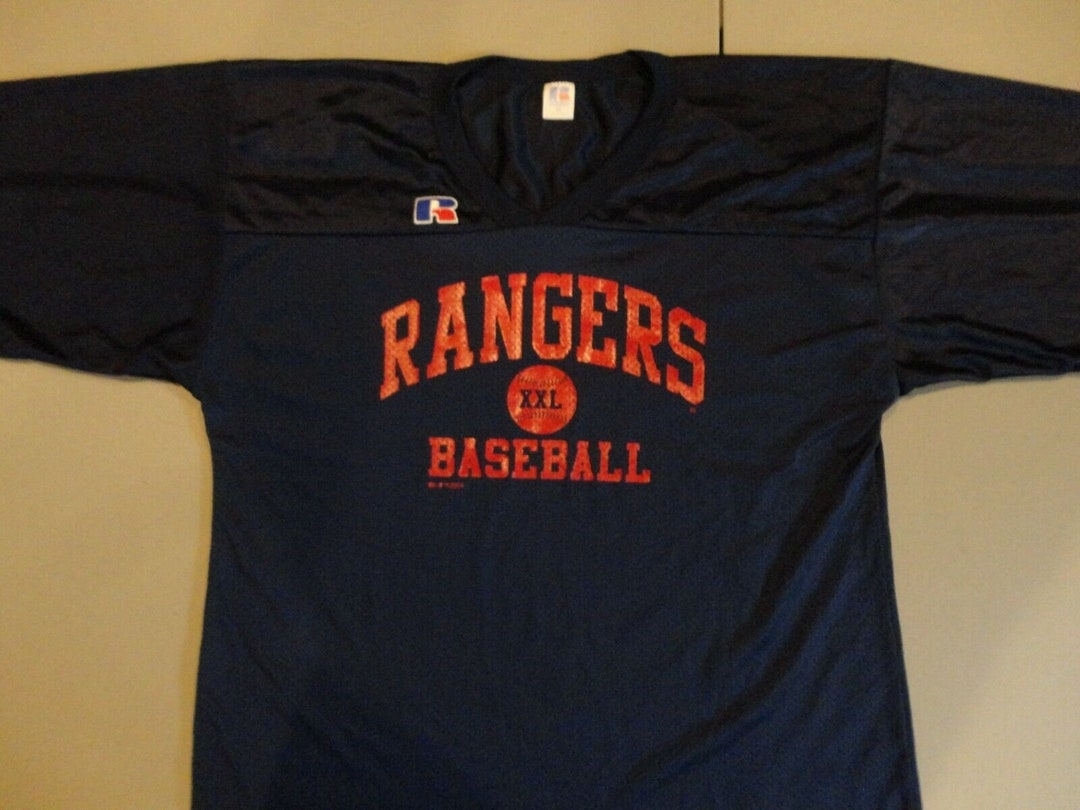 Vintage 2004 Blue Texas Rangers Russell Athletics Baseball Screen ...