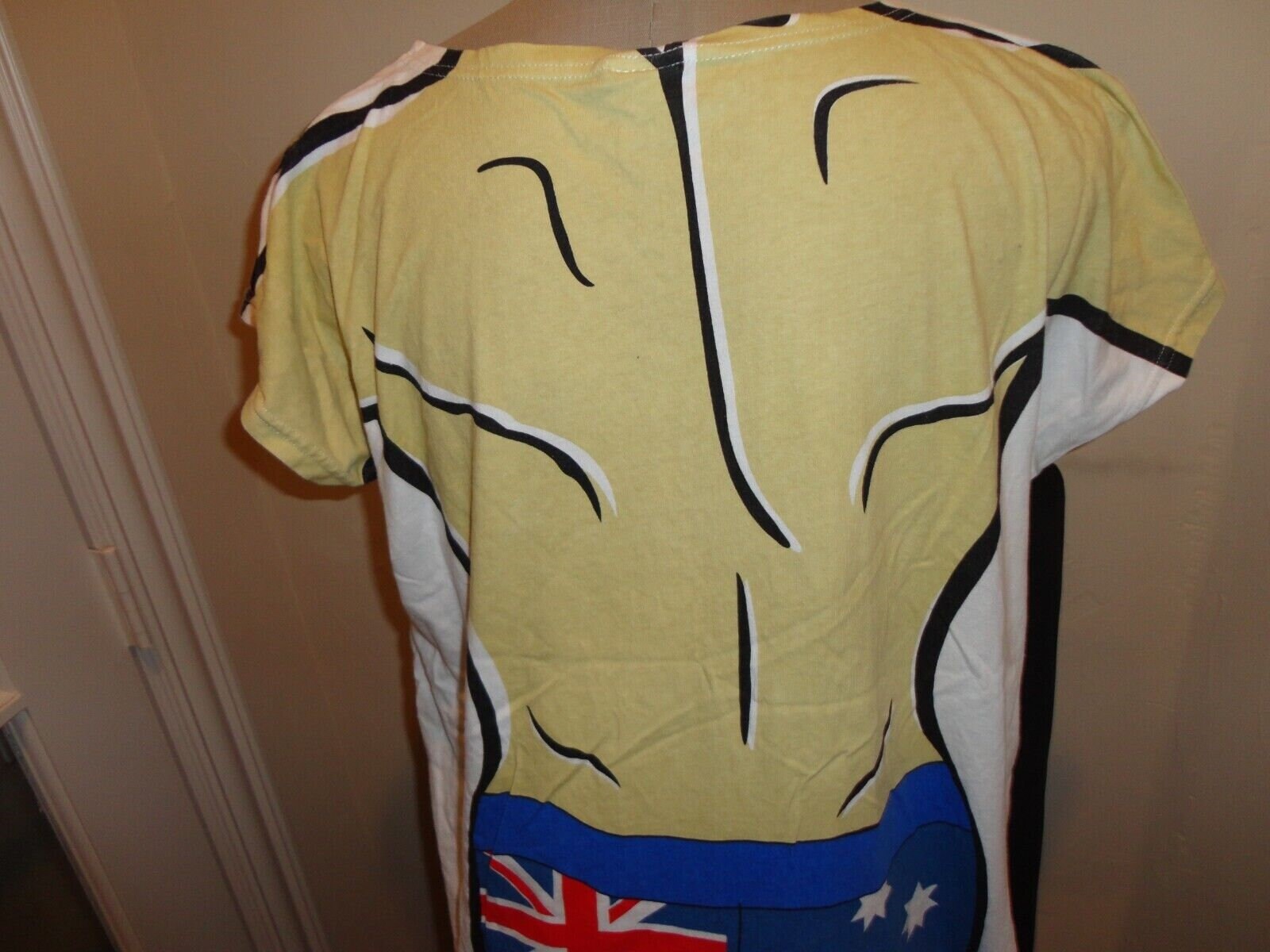 Vtg White Australian Flag MUSCLE MAN Swimsuit Bikini Cover up One Size ...